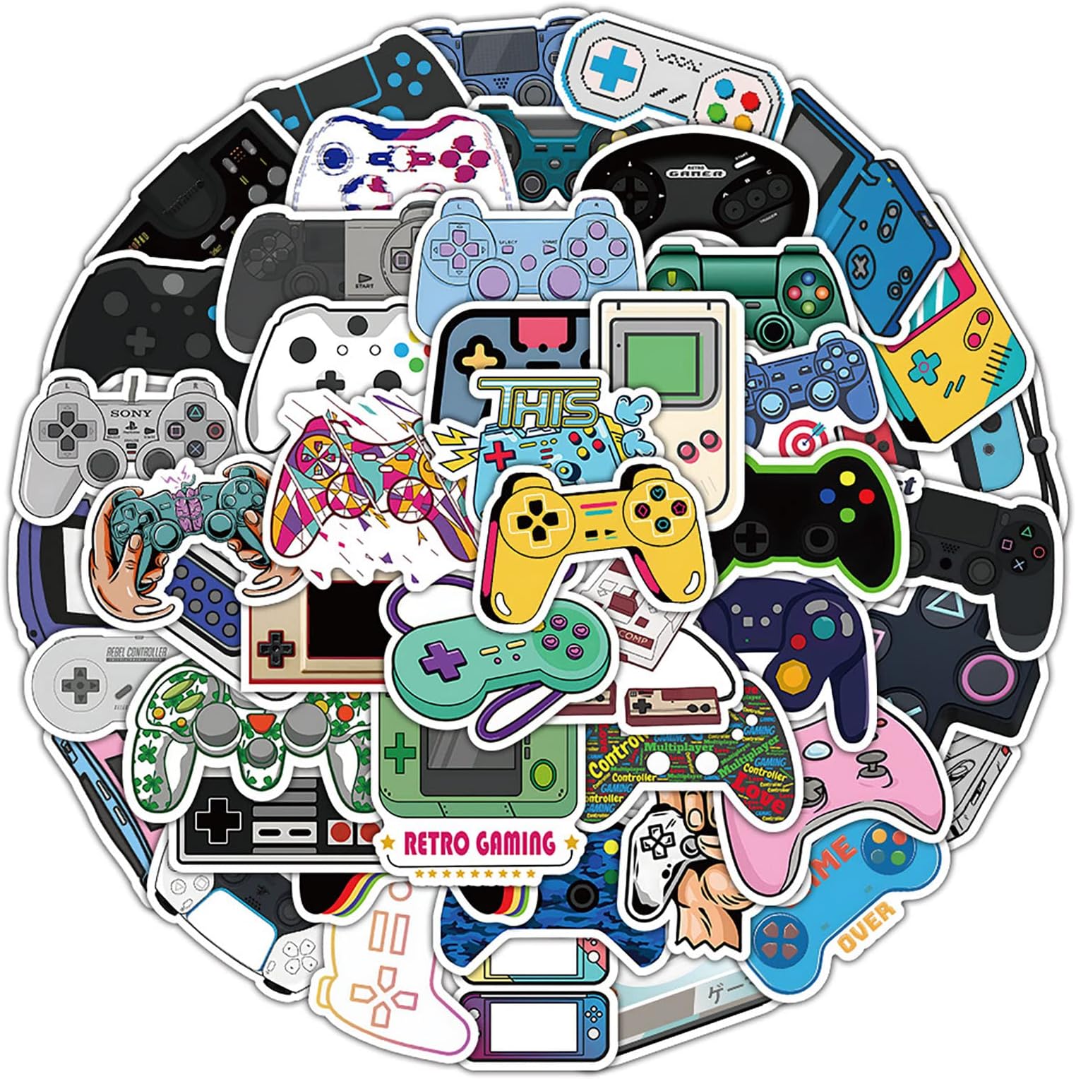 Amazon.com: 50pcs Gaming Stickers for Teen Water Bottle,Cool Cartoon ...