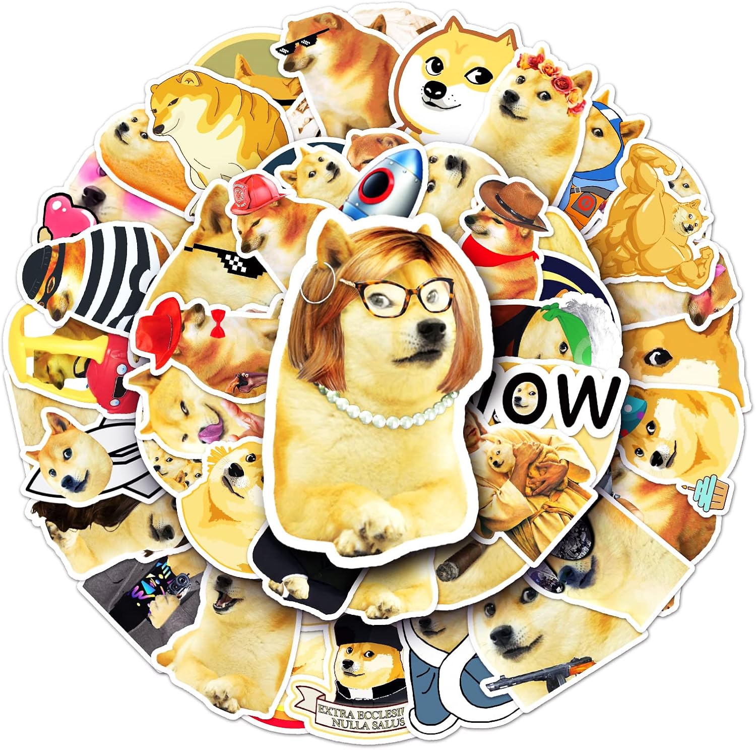50 Packs Funny Doge Stickers Water Bottles Laptop Phone Motorcycle ...
