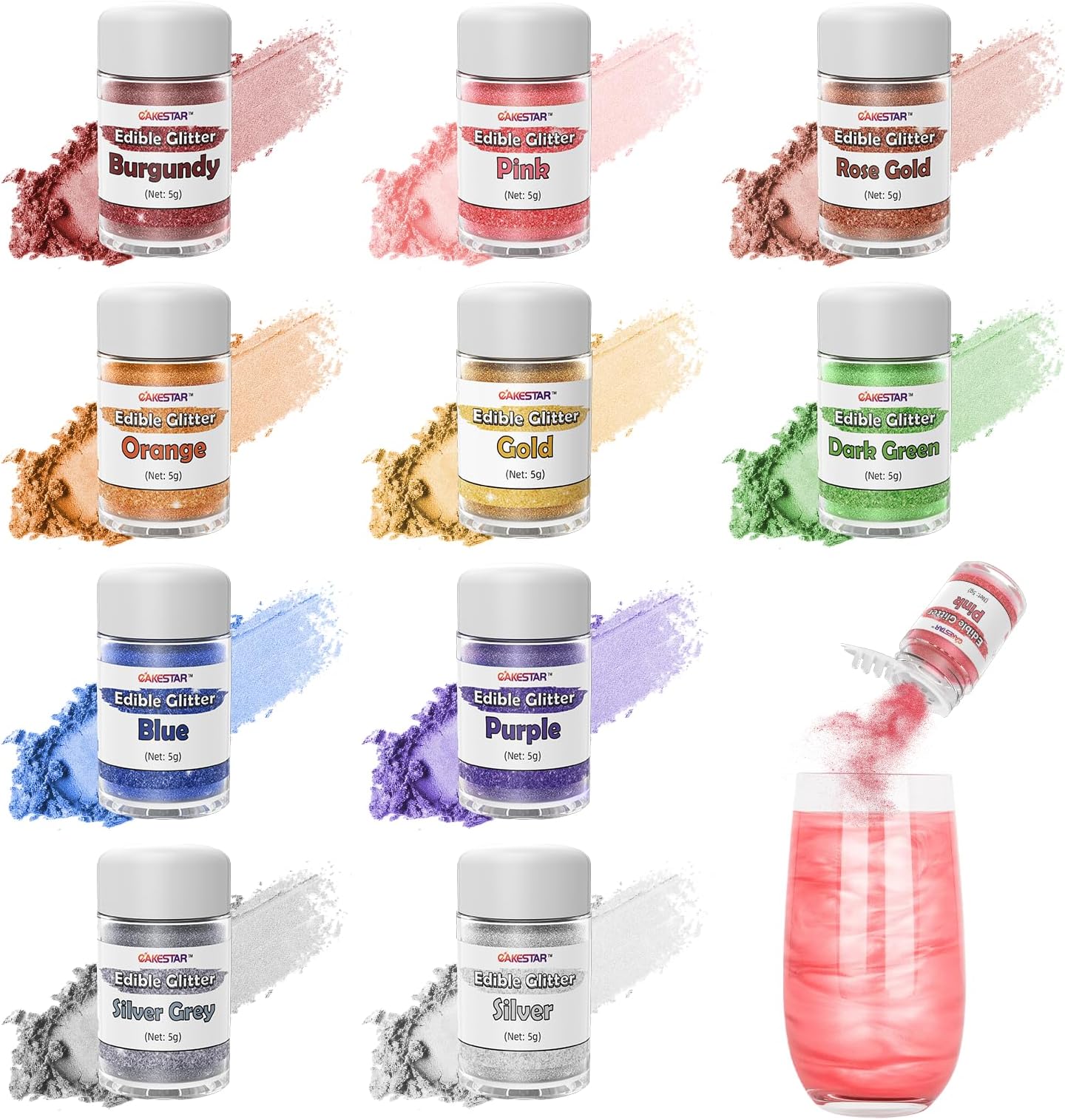 Amazon.com: Twinkle My Drink® Opal Ghost Premium Edible Glitter for ...