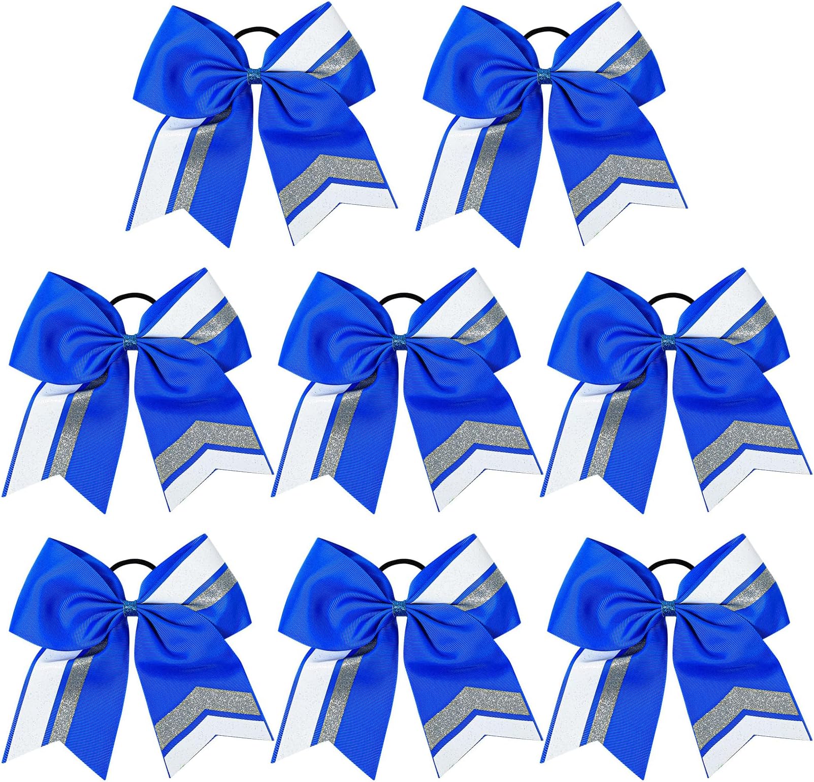 Amazon.com : 8PCS Cheer Bows Bulk Glitter Cheerleading Bows Girls Hair ...