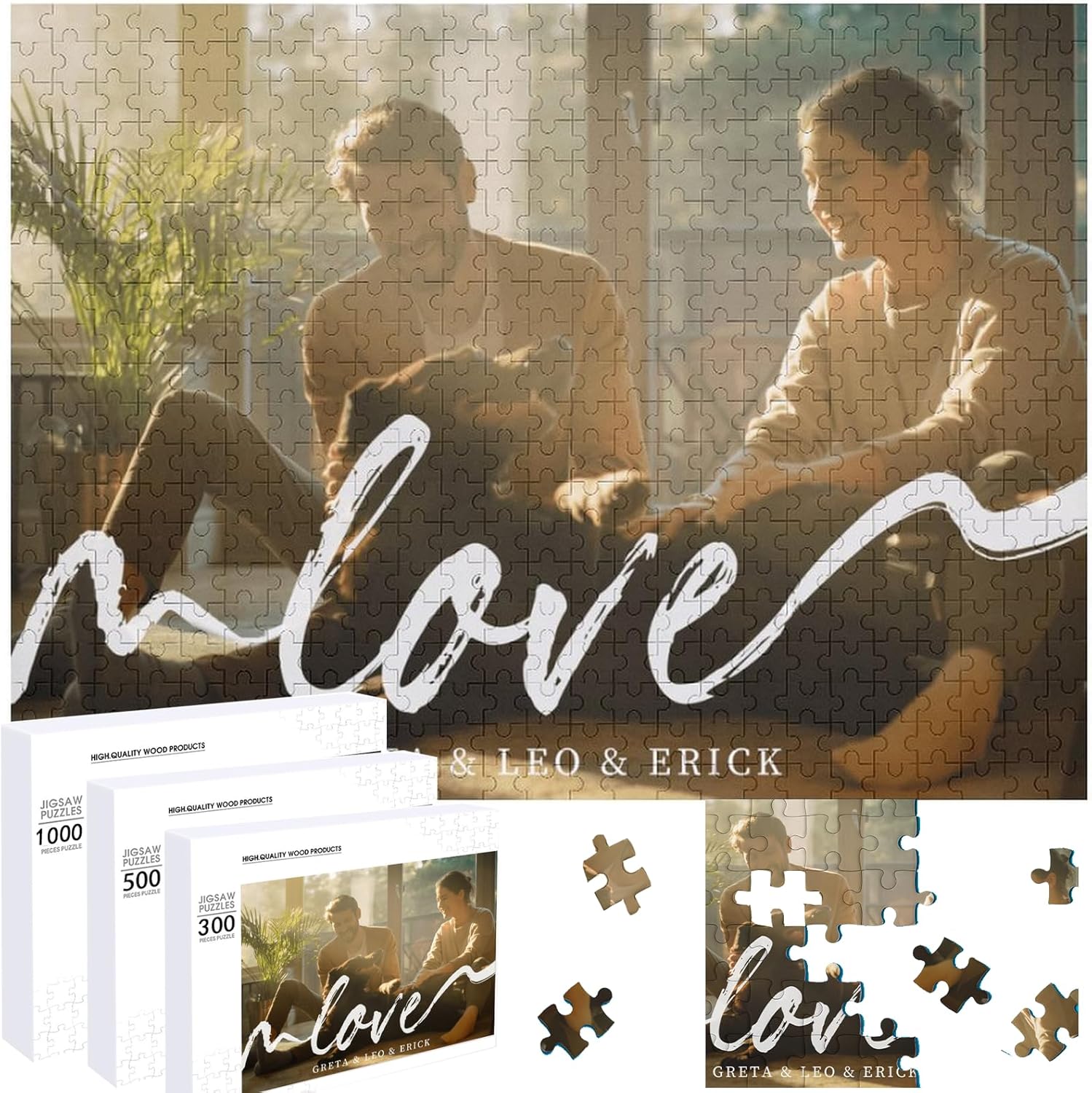Amazon.com: Custom Wooden Puzzle Gift for Him/Her, Photo Puzzle for ...