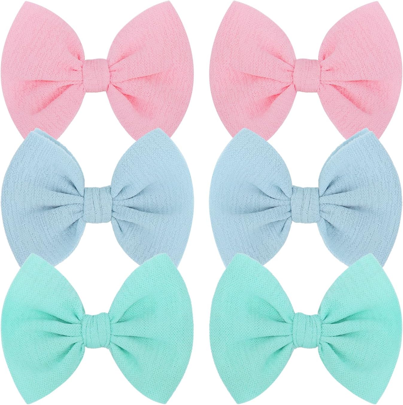 Amazon.com: Baby Girls Hair 3'' Bows Clips Set Handmade Bow Hair Clips ...