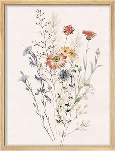 Amazon.com: SIGNWIN Framed Poster Wildflower Meadow Watercolor Bouquet ...