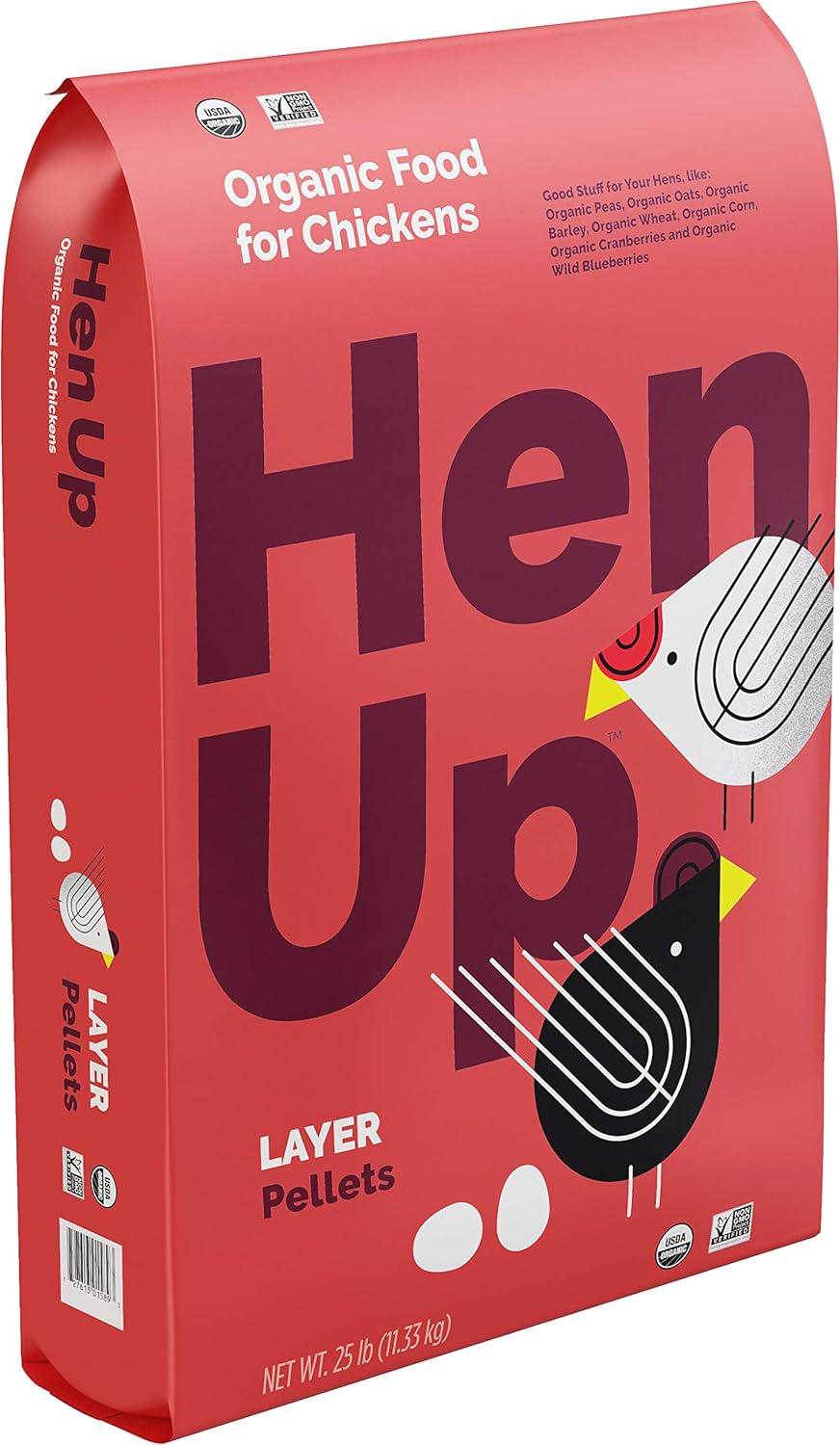 Amazon.com : Hen Up Organic | Layer Pellet - Non-GMO Chicken Food | 25 ...