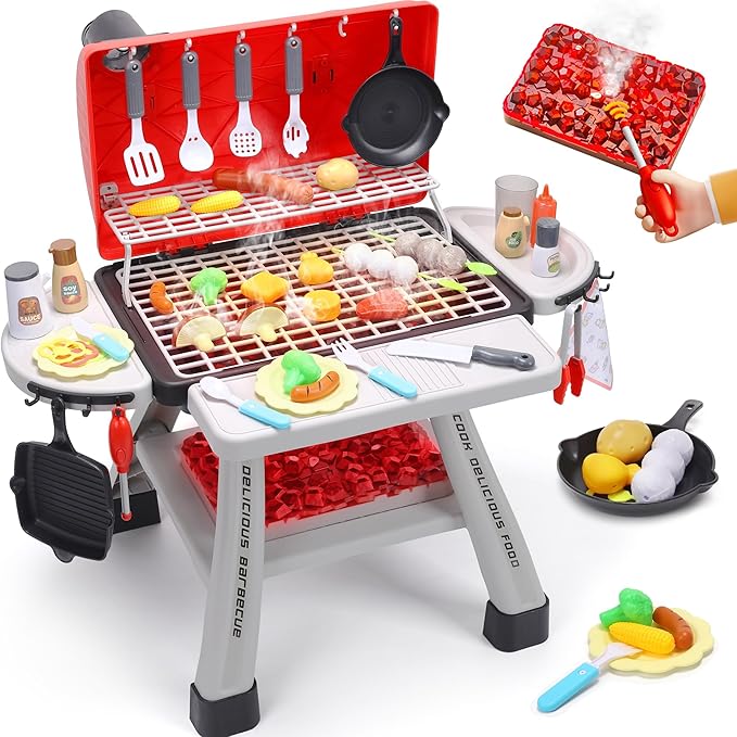 Amazon.com: CUTE STONE Kids Grill Playset,Kitchen Playset with ...