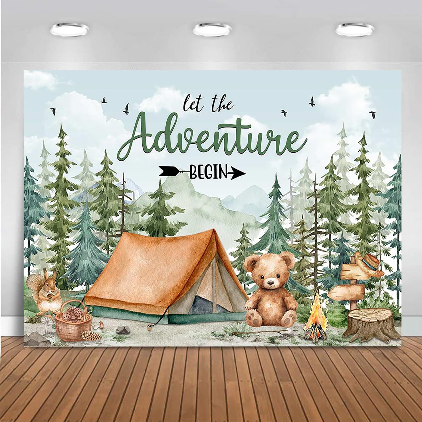 Amazon.com : Mocsicka 7x5ft Let The Adventure Begin Backdrop Camping ...