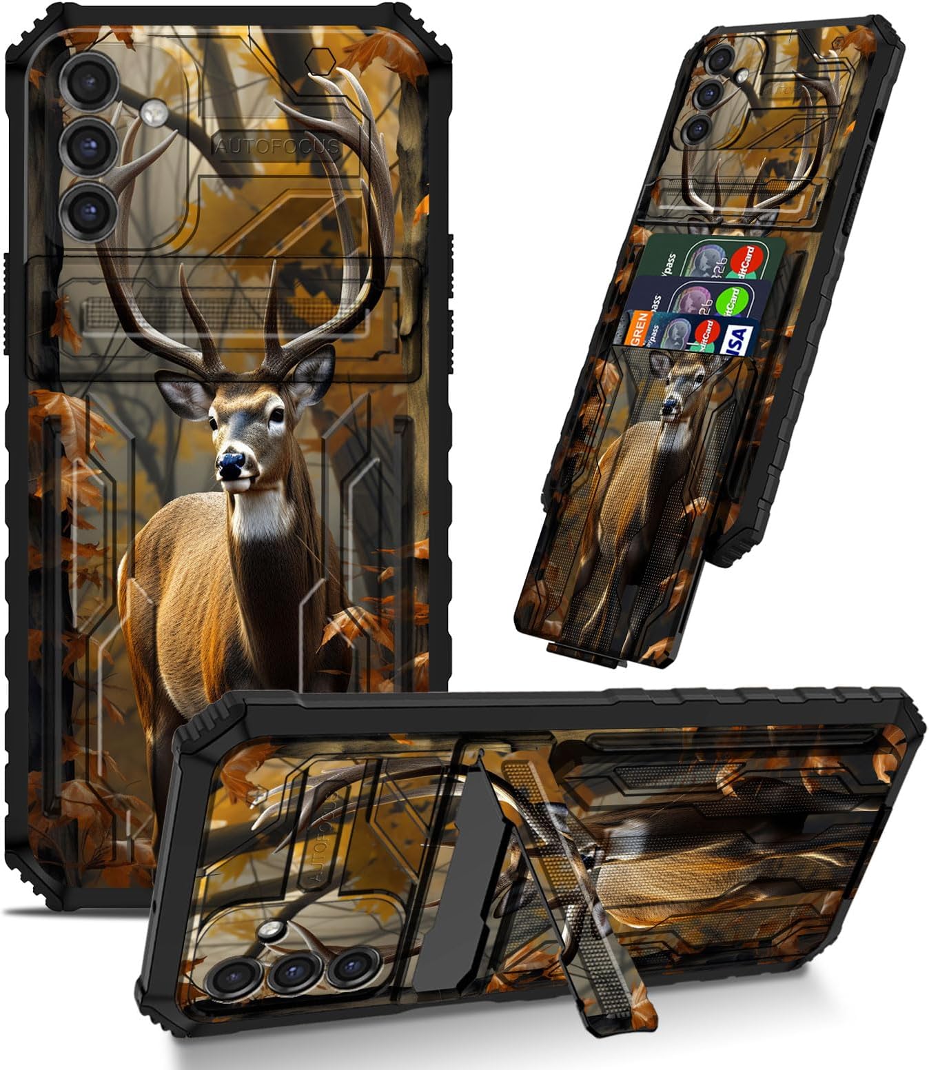 Amazon.com: CAPAUNVDA Case for Samsung Galaxy A15 5G,Built-in Card Slot and Kickstand Shockproof ...