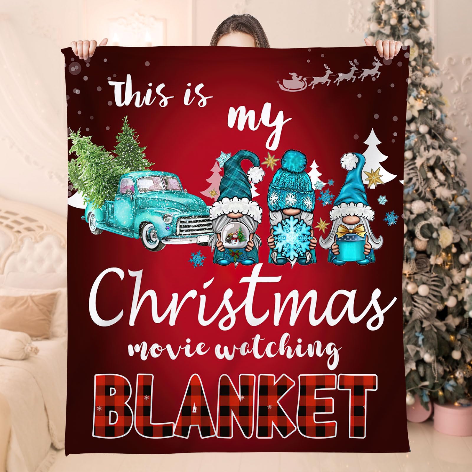 Lilistar Red Christmas Throw Blanket 50"x60"- Silky Soft, Plush, Warm ...