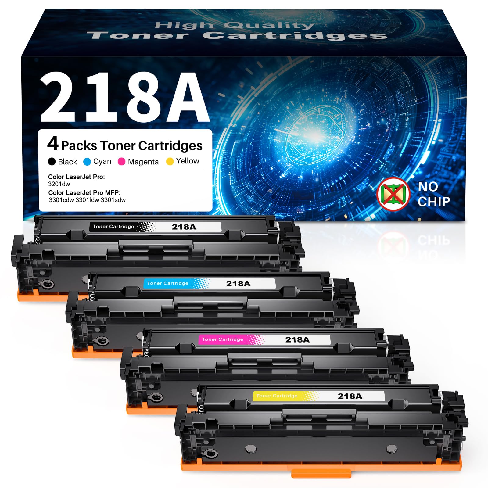 Amazon.com: 218A 4 Pack High Yield Toner Cartridges Replacement for HP ...