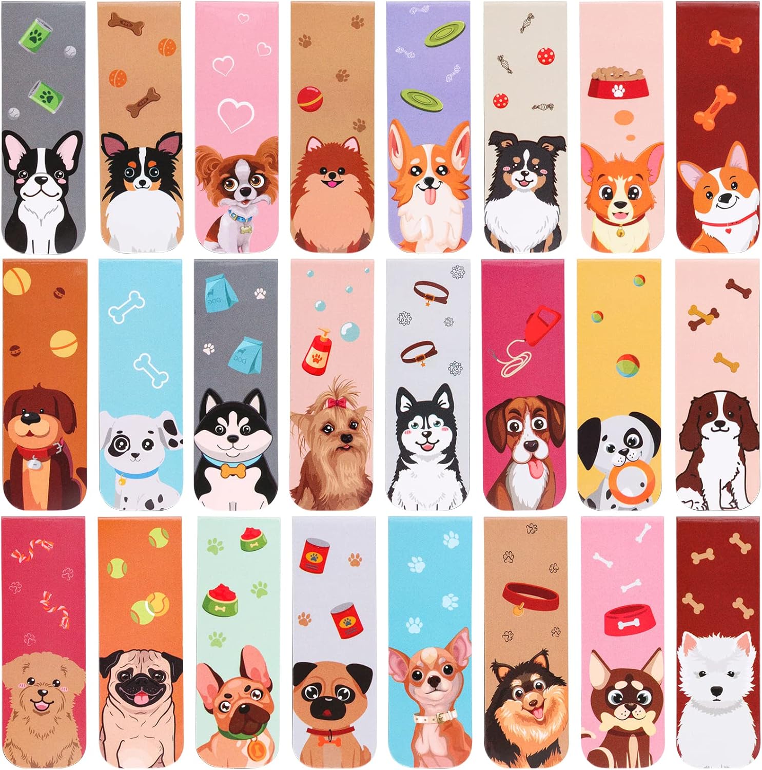 Fowecelt Magnetic Bookmark Dog Kids - 48pcs Cute Dog Bookmark Clip ...