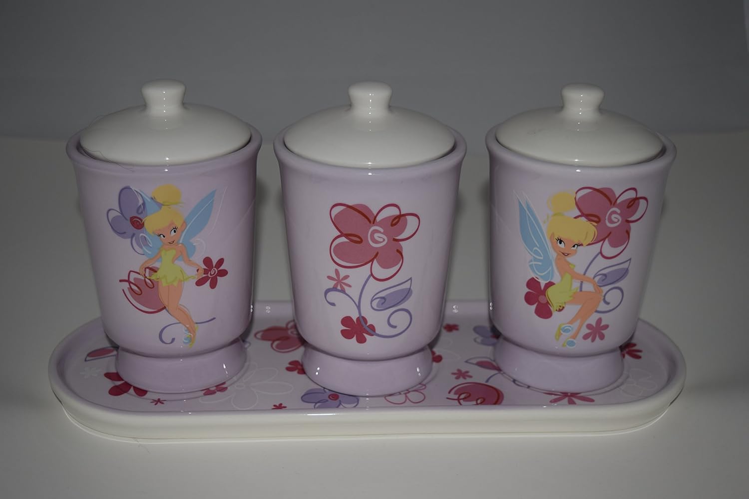 Amazon.com: Tinkerbell 4 Piece Canister & Tray Set : Home & Kitchen