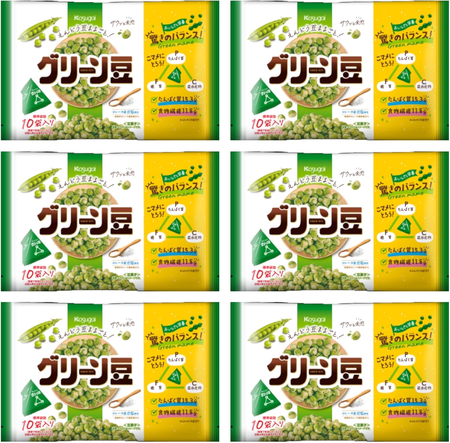 Amazon.co.jp: 春日井製菓 グリーン豆 小分けパック 111g (6袋セット) : 食品・飲料・お酒