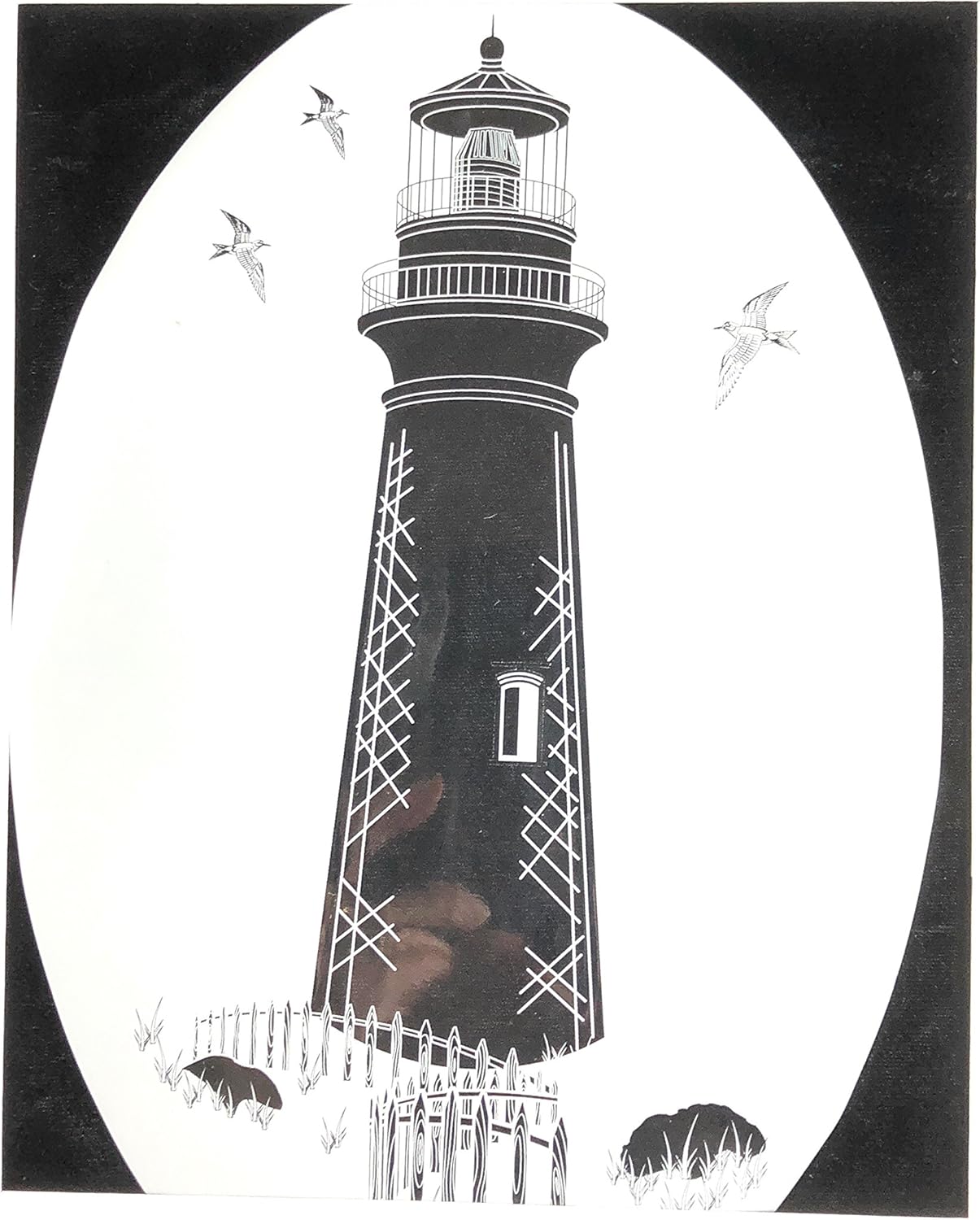 Amazon.com: DCentral Lighthouse Removable Window Decal. Look of Etched ...