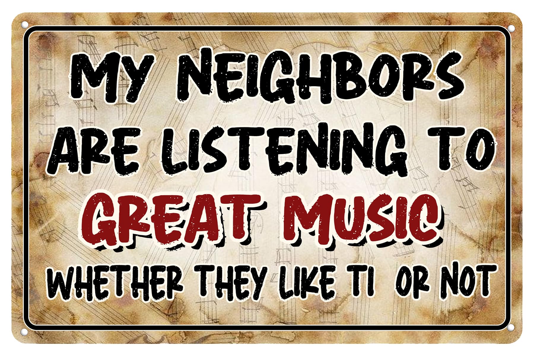 Amazon.com: Funny Music Metal Signs, My Neighbors Are Listening To ...