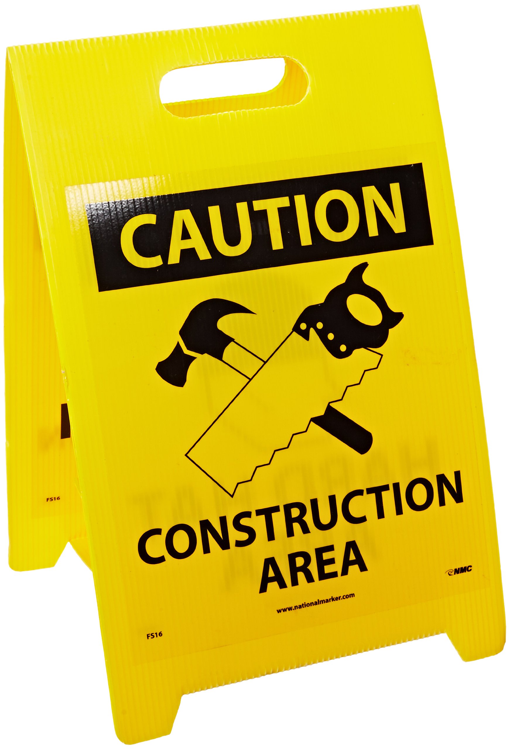 Amazon.com: NMC FS16 Double Sided Floor Sign, Legend "CAUTION - HARD ...