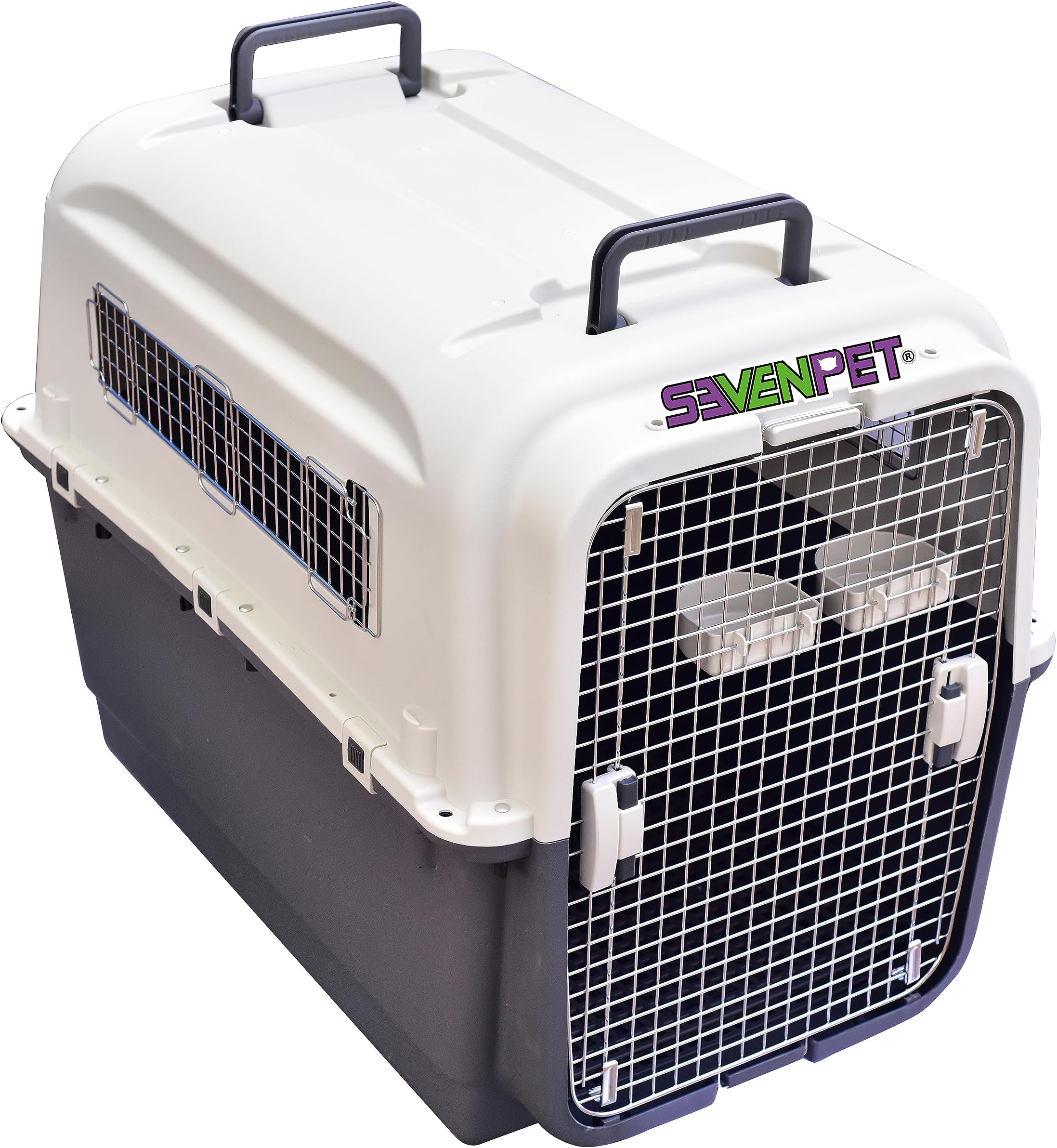 SEVENPET Jaula Transportadora Iata Kennel Perro Mascota 89x61x74 Gris ...