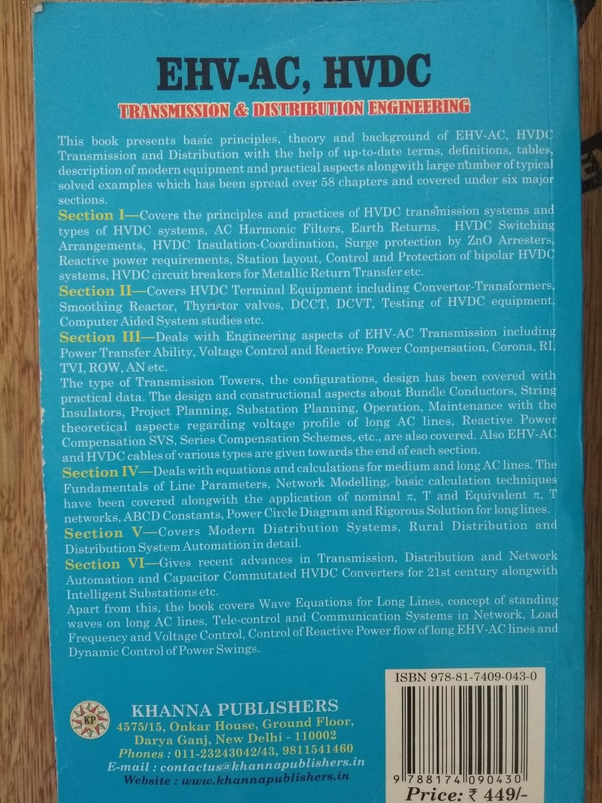 EHV-AC, HVDC Transmission & Distribution Engineering : Prof. Sunil S ...