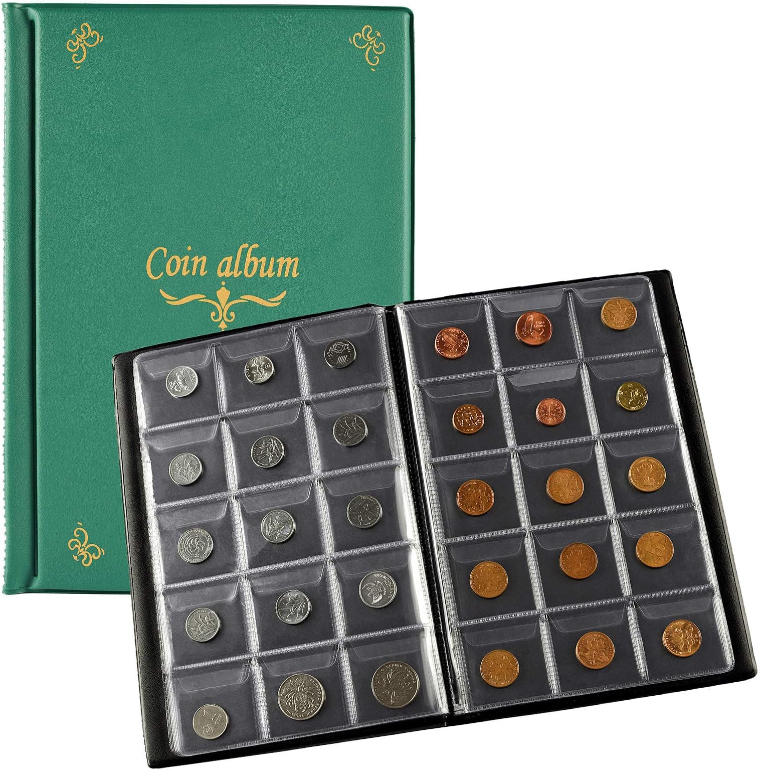 Amazon.com: Coin Collection Album - Coin Holder Book Coin Storage Album ...