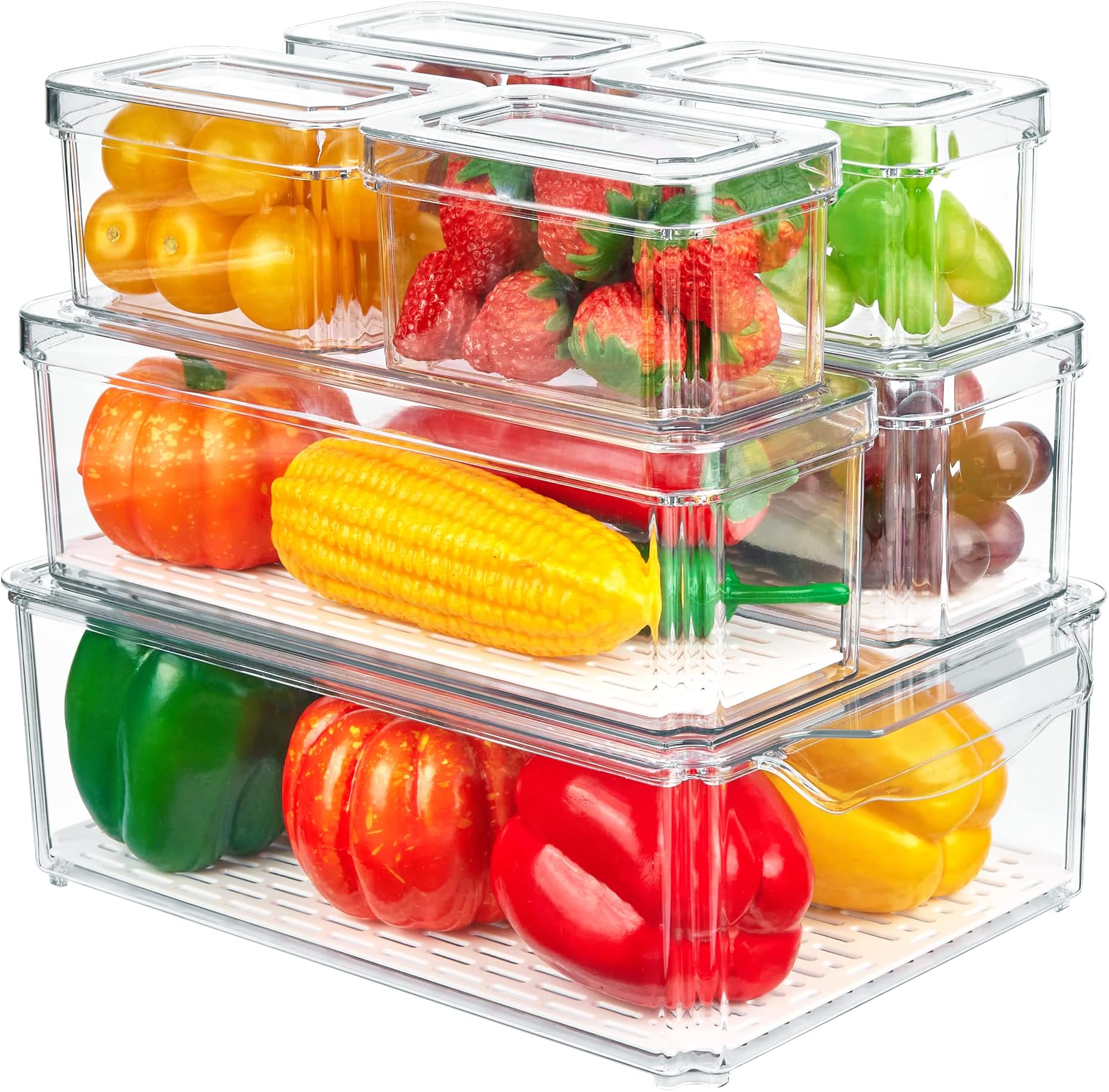 Amazon.com: SILIVO Fridge Produce Saver Containers (3 Pack) - 2.5L ...