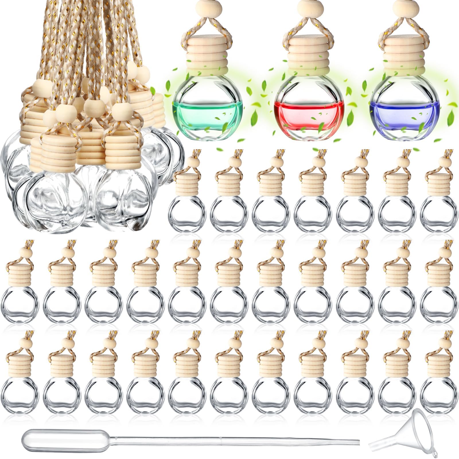 Amazon.com: 50 Pcs Car Essential Oil Hanging Bottle Empty Car Air ...