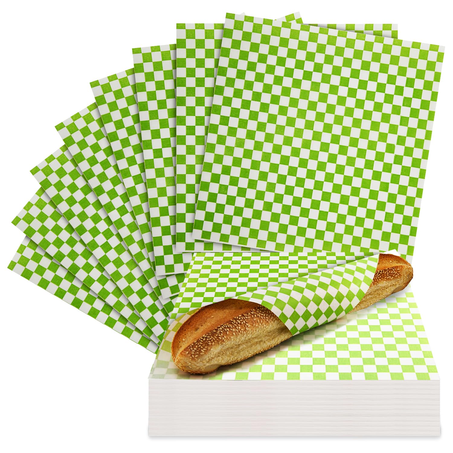 Wax Paper Sheets Suiwen 200 Sheets Green And White Striped Food ...