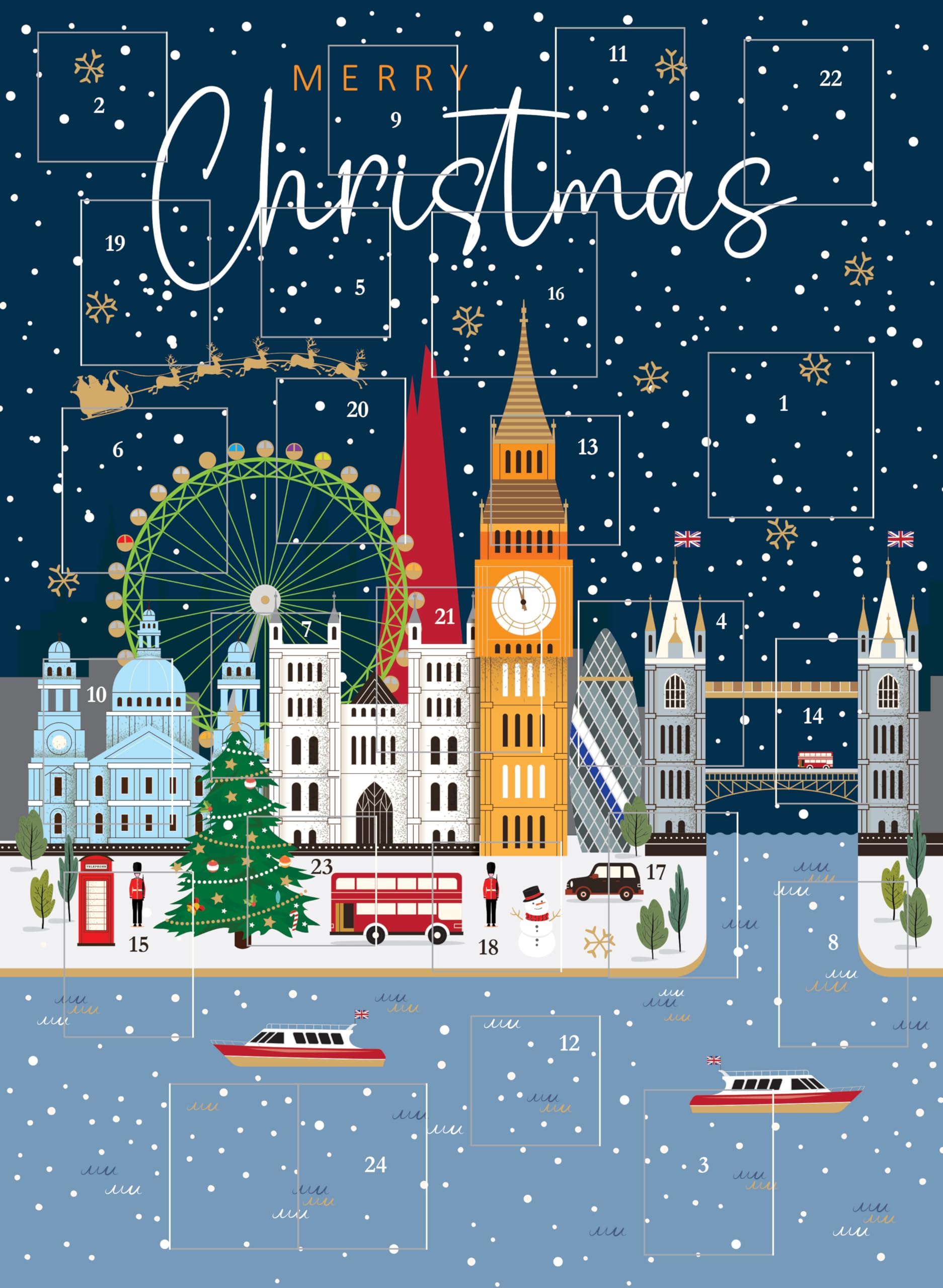 Traditional Advent Calendar London Skyline Landmarks - 24 Doors Xmas ...