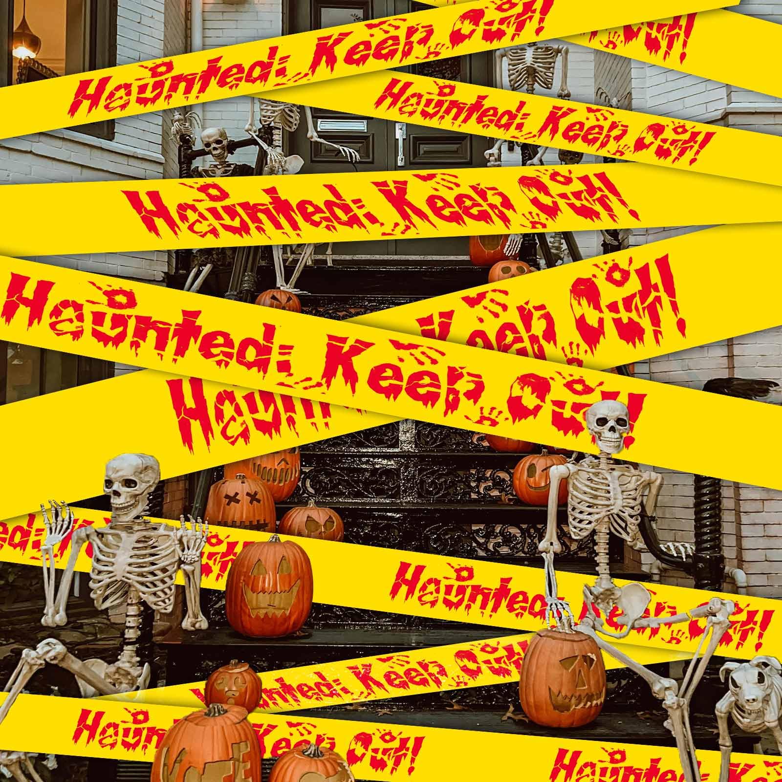 Snapklik.com : Halloween Decorations Caution Tape, 2” X 164ft Haunted ...