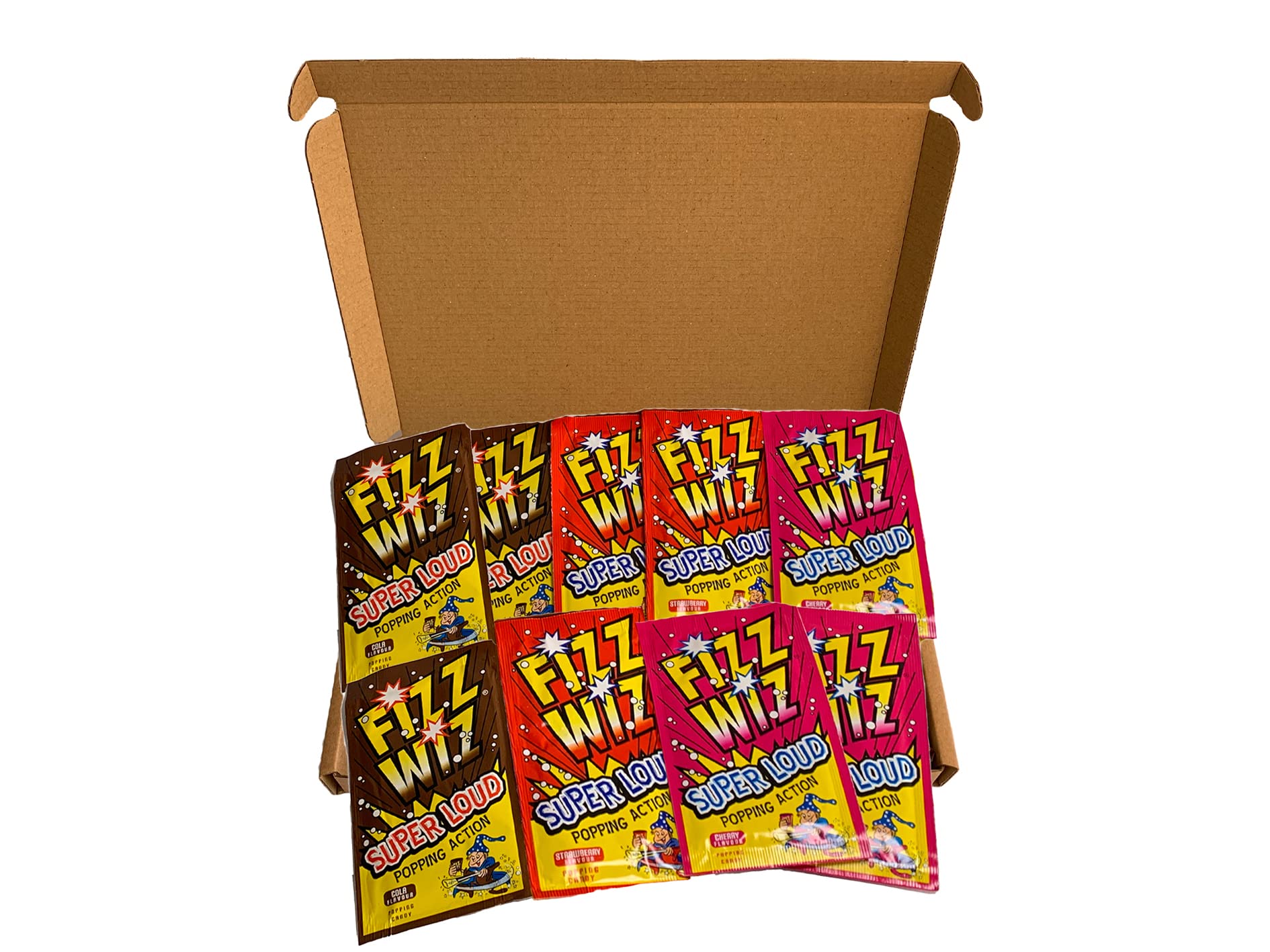 Buy 9x Fizz Wizz Strawberry, Kola-flavoured and Cherry Retro Popping ...