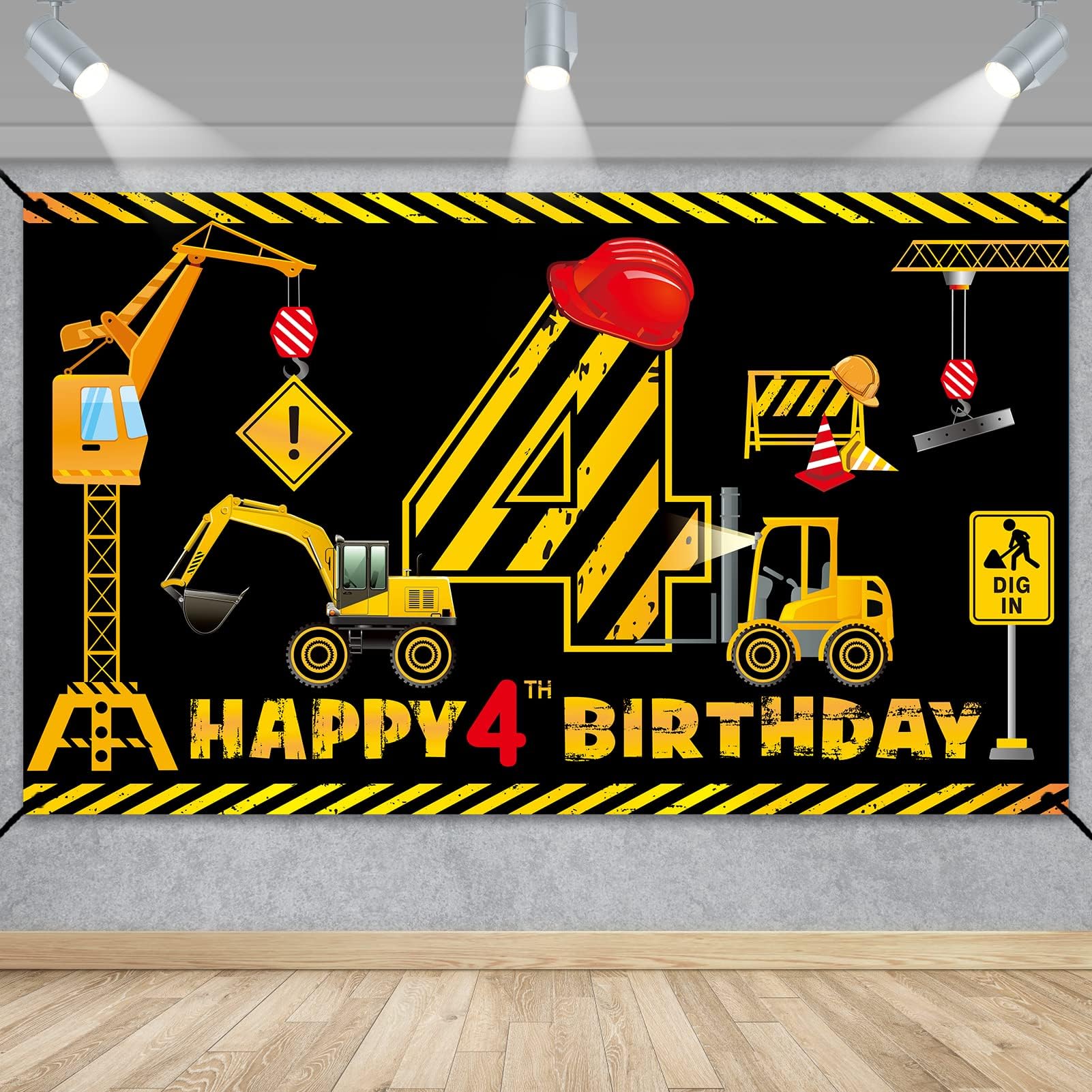 Amazon.com: KatchOn, Xtralarge, Blue Happy 4th Birthday Banner - 72x44 ...