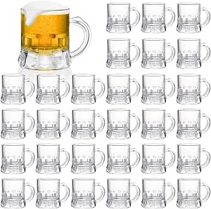 Amazon.com | Fasmov 30 Pack Mini Plastic Beer Mugs,1 oz Beer Mug Shot ...