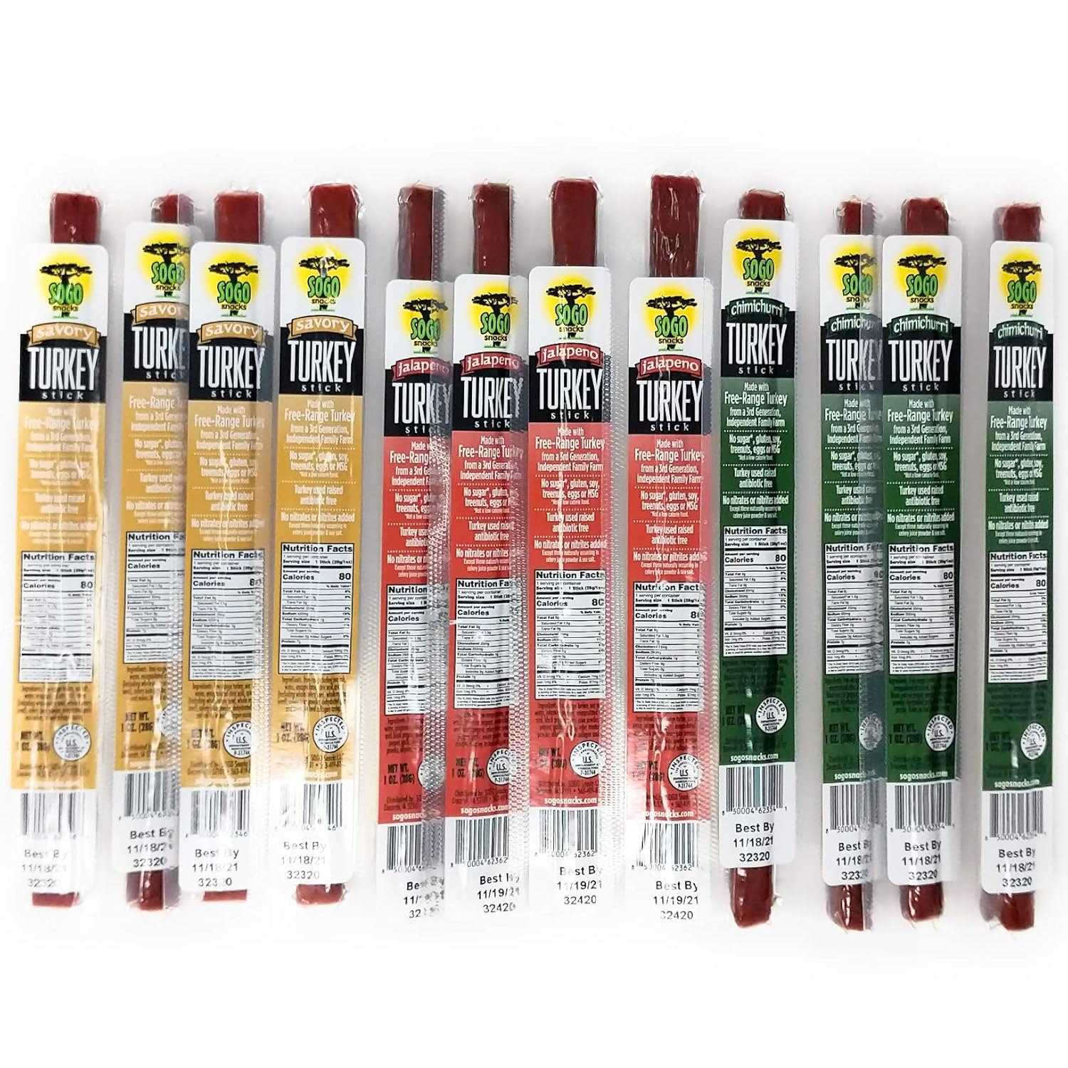 Amazon.com: Turkey Variety, Sogo Snacks, No Sugar, Low Carb, Free-Range ...