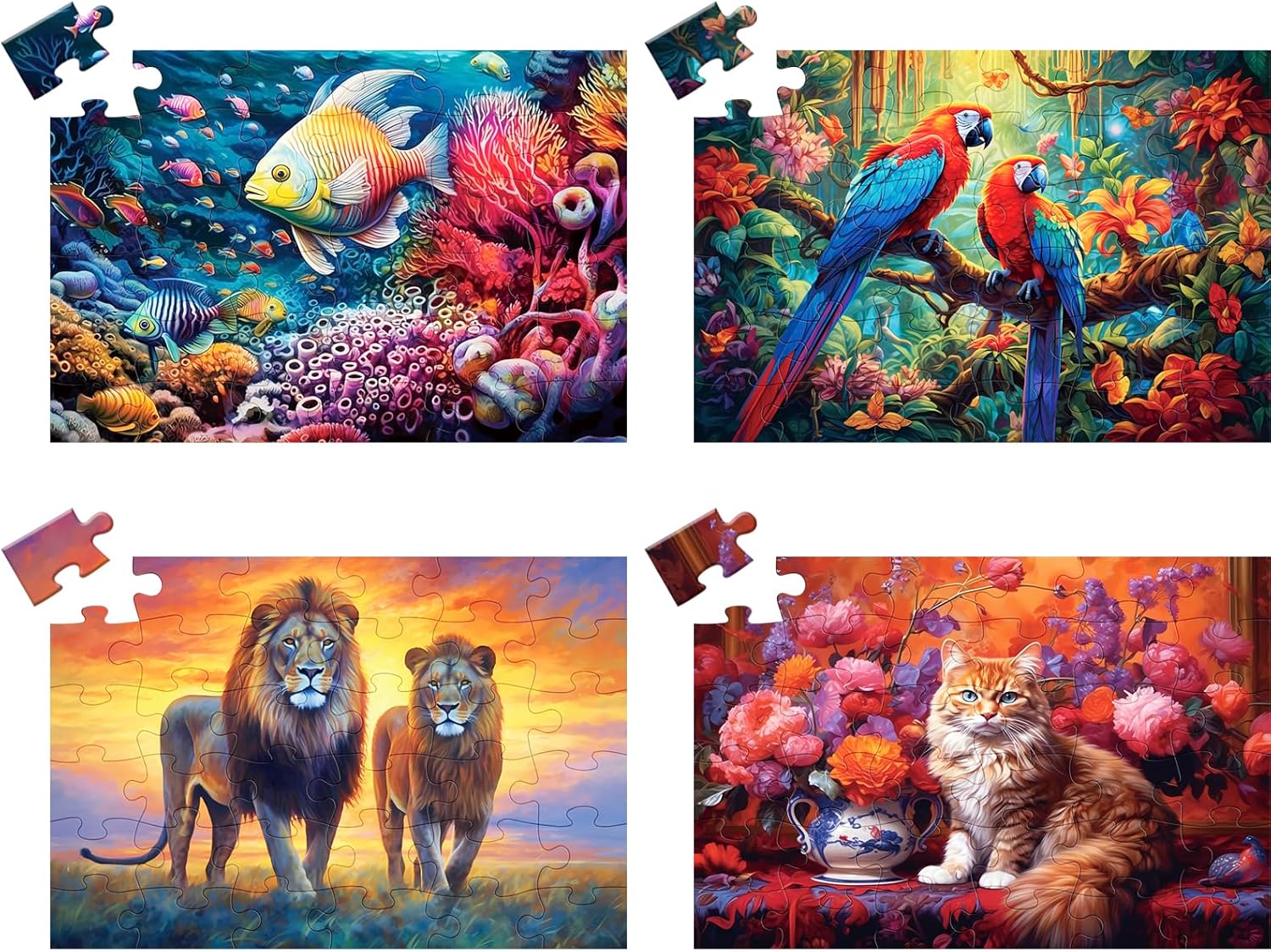Amazon.com: 4 Pack 36 Large Piece Puzzles Dementia Alzheimer's Products ...