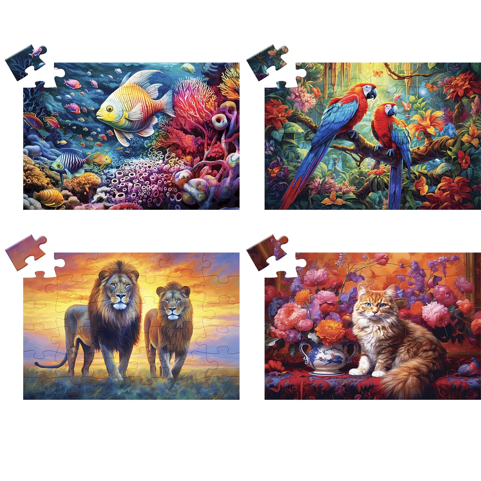 Amazon.com: 4 Pack 36 Large Piece Puzzles Dementia Alzheimer's Products ...