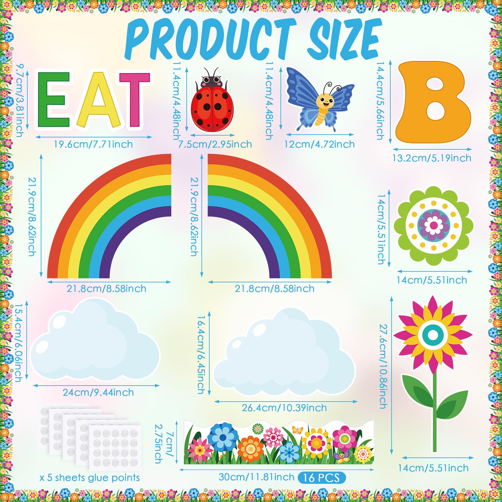 Snapklik.com : Kosiz Spring Flower Bulletin Board Decorations Set Great ...