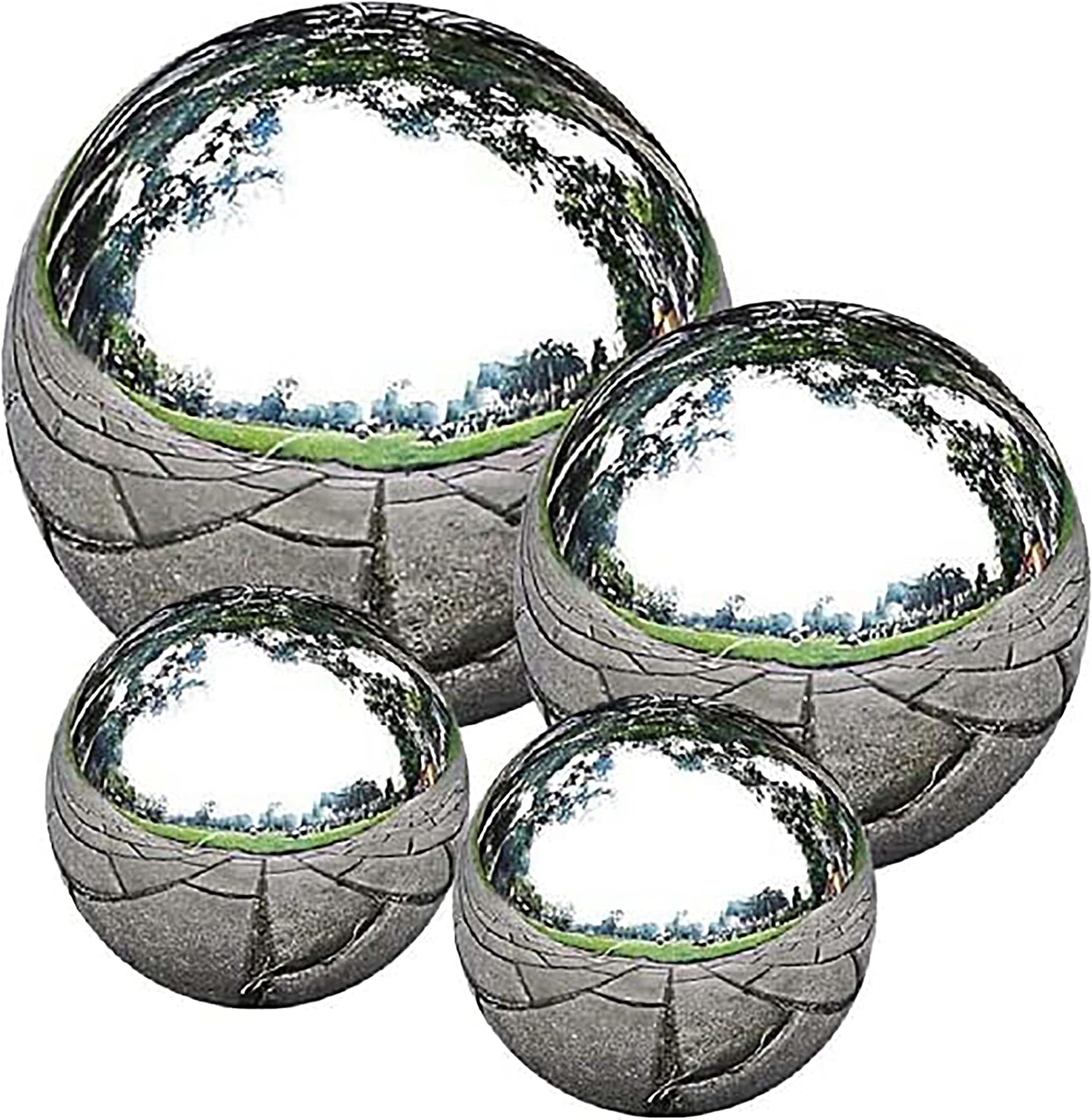 PaMeer-Garden Stainless Steel Gazing Balls Globes Floating Pond Balls ...