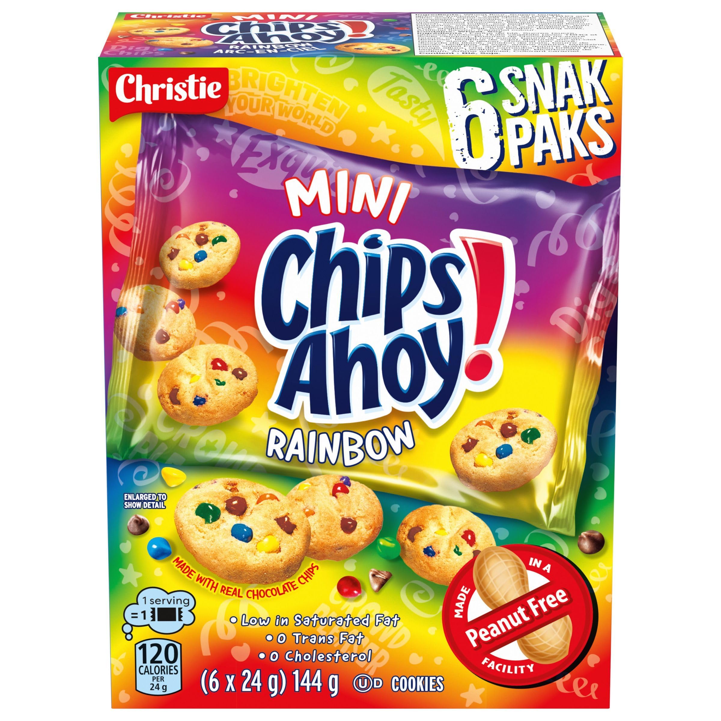 CHIPS AHOY! MINI RAINBOW SNAK PAK 144G, Lunchbox Snack, School Snacks ...
