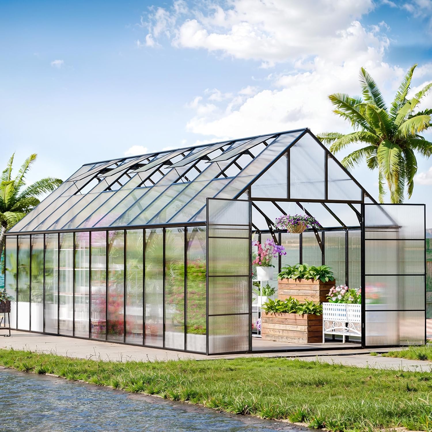 Amazon.com : CDCASA 24x10x10 FT Greenhouse for Outdoors, Large Thicker ...