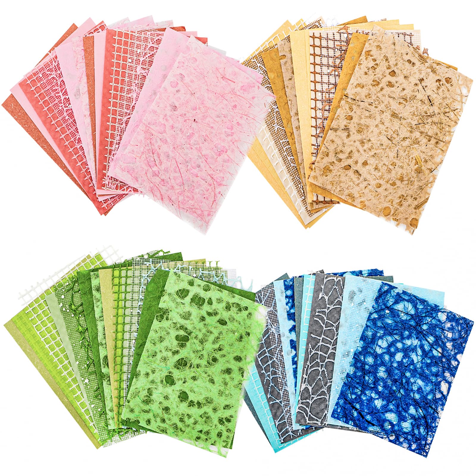 Amazon.com : Elsjoy 64 Sheets Textured Scrapbook Paper in 4 Assorted ...