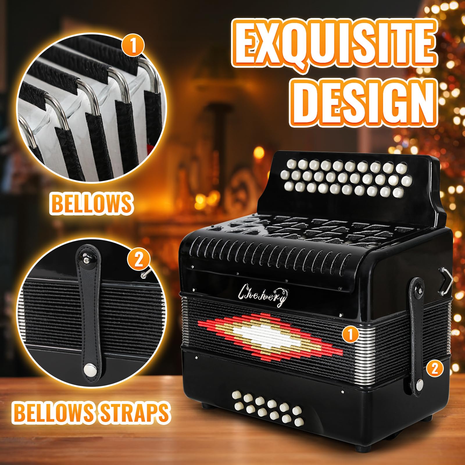 Snapklik.com : Accordion 31 Key 12 Bass Diatonic Push Pull G/C/F Tuning