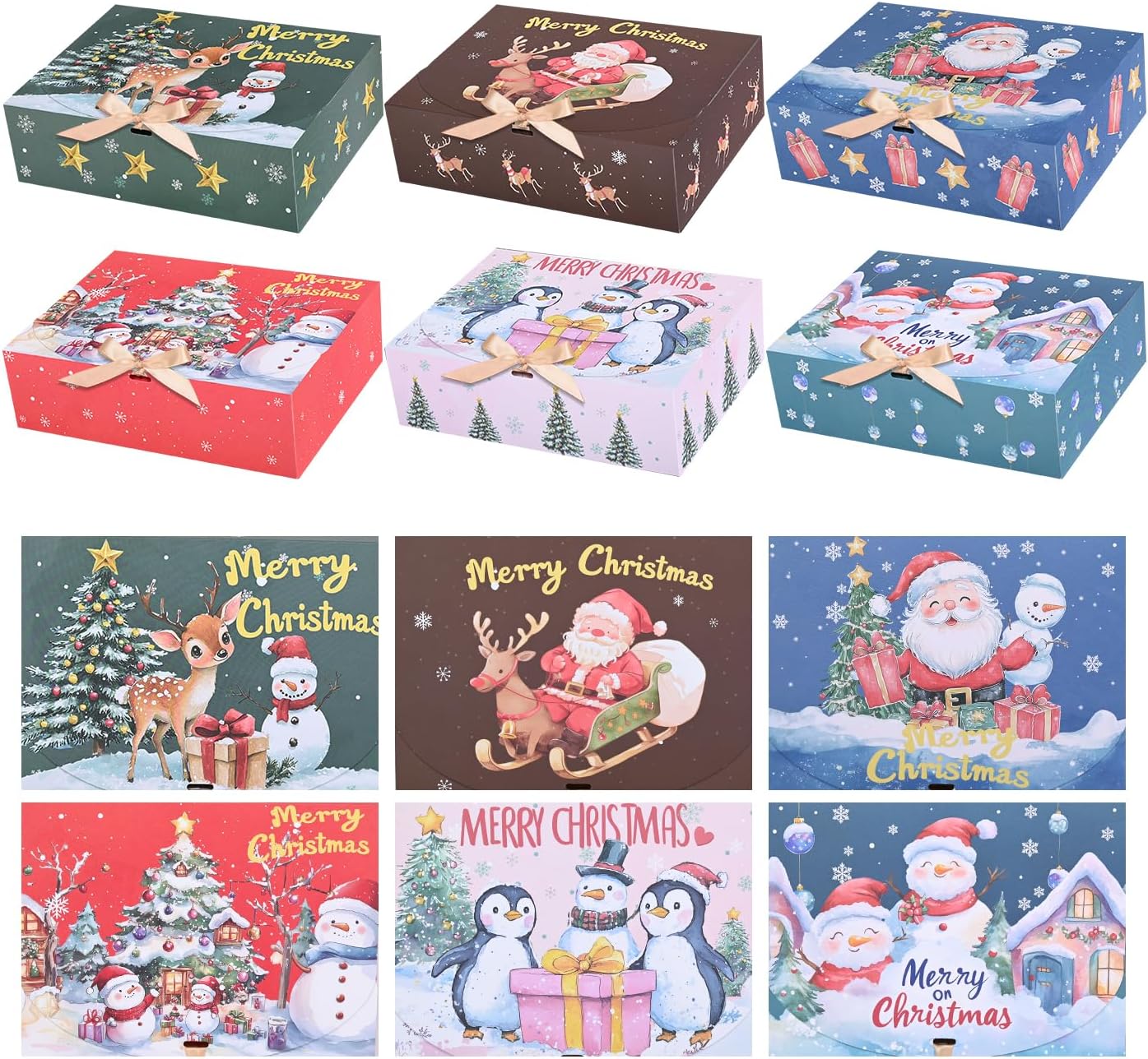 Amazon.com: Eersida 48 Christmas Gift Boxes with Lids 8 * 8 * 4 Inch ...