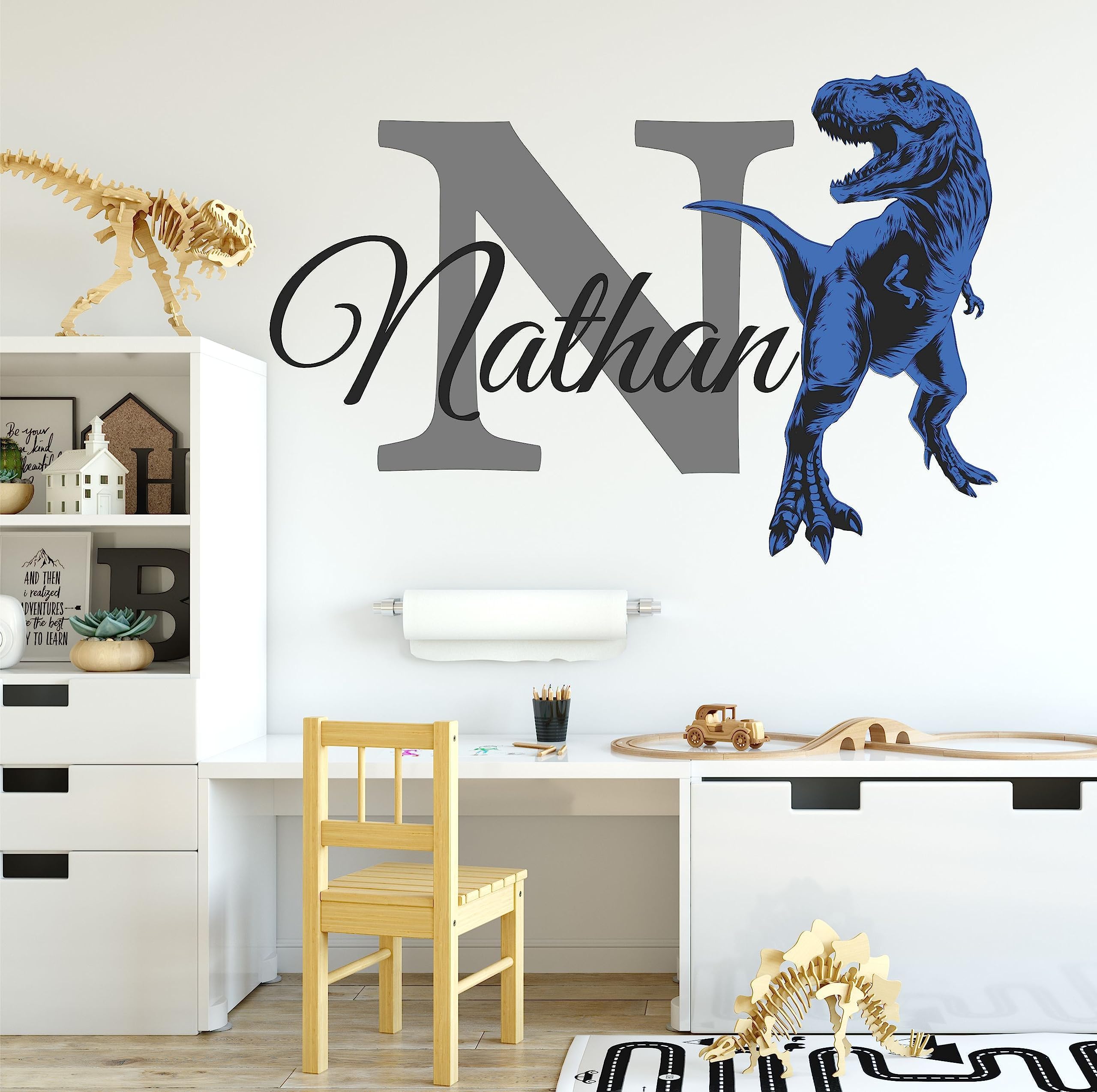 Amazon.com: Dinosaur Wall Decals - Custom Name Wall Decal - Boys Kids ...