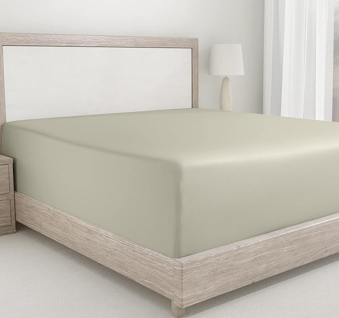 Cotton Fitted Sheet Queen Soft, 100% Cotton, 400 Sateen, No Pop-Off ...