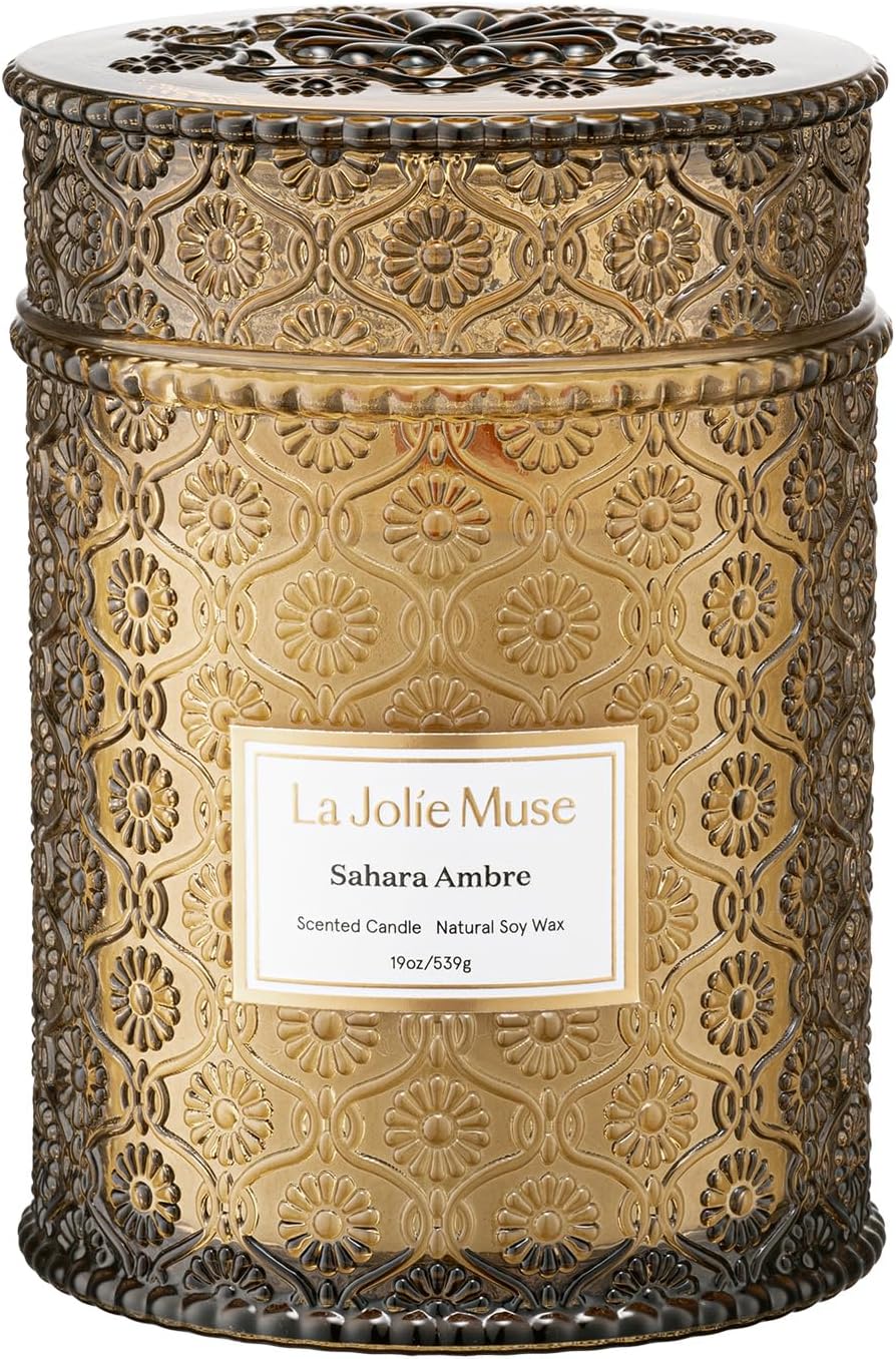 Amazon.com: LA JOLIE MUSE Amber Candle, Scented Candle Gifts for Men ...