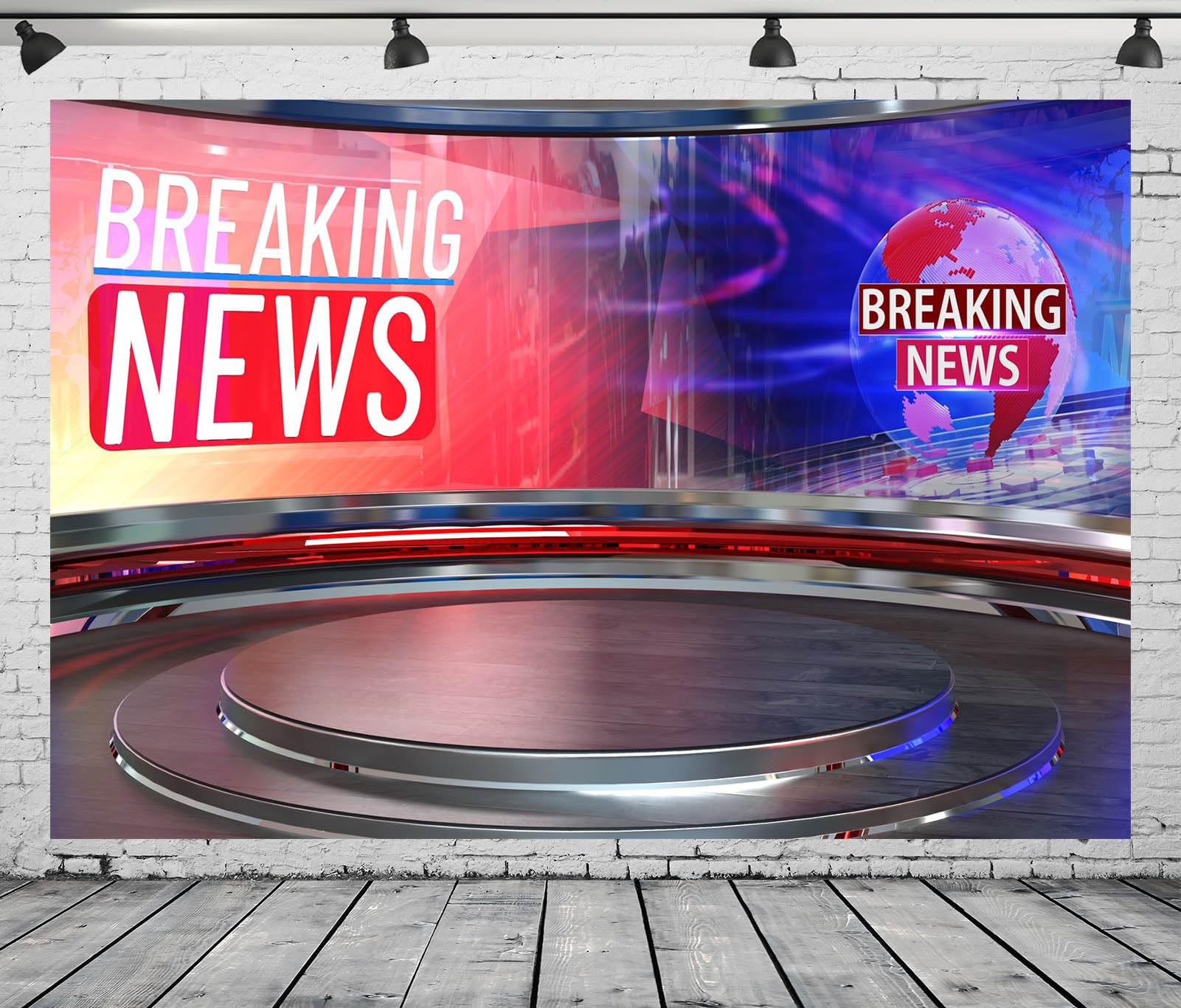 Amazon.com : CORFOTO 7x5ft Breaking News Backdrop Broadcast Hall ...