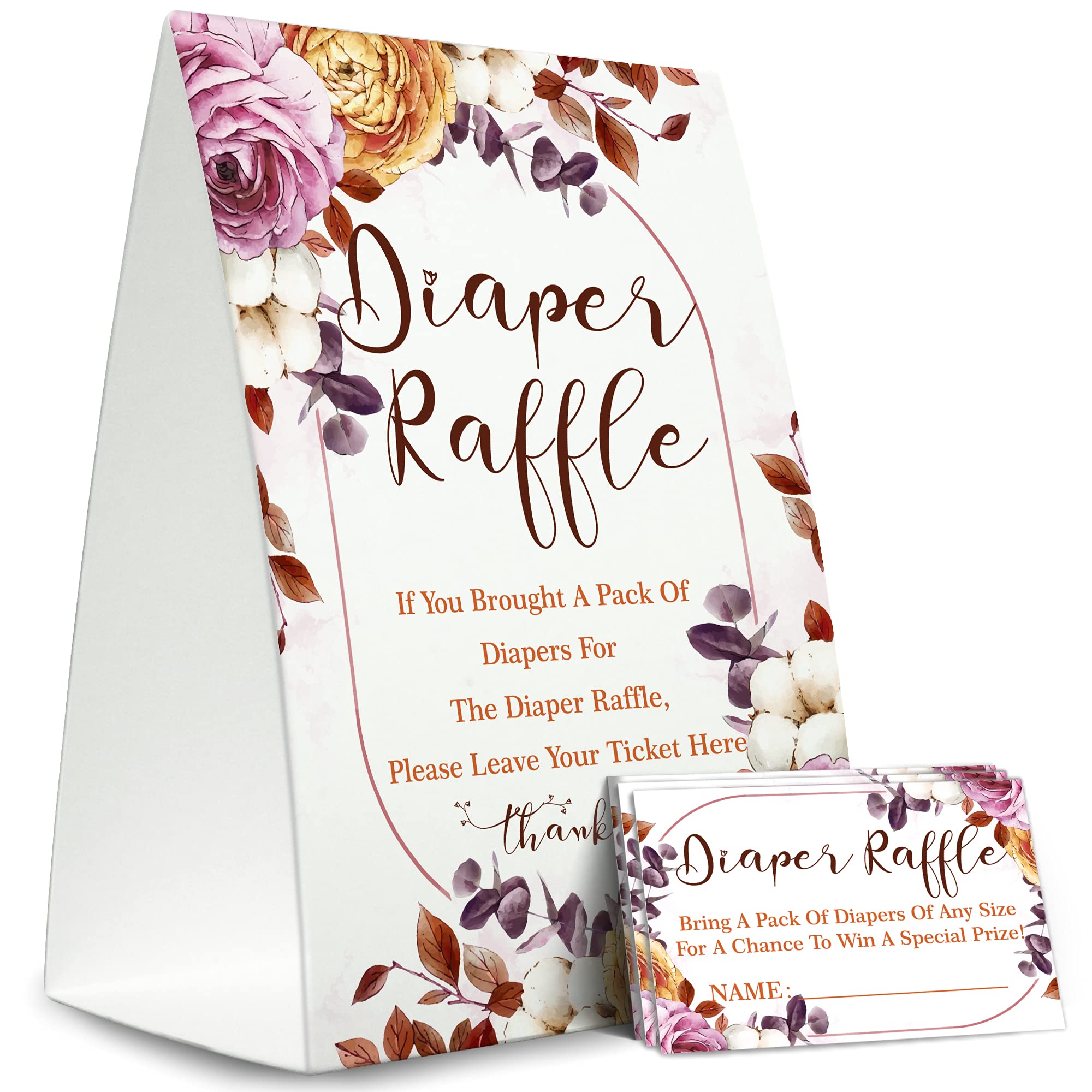 Buy Diaper Raffle Sign,Diaper Raffle Baby Shower Game Kit (1 Standing ...