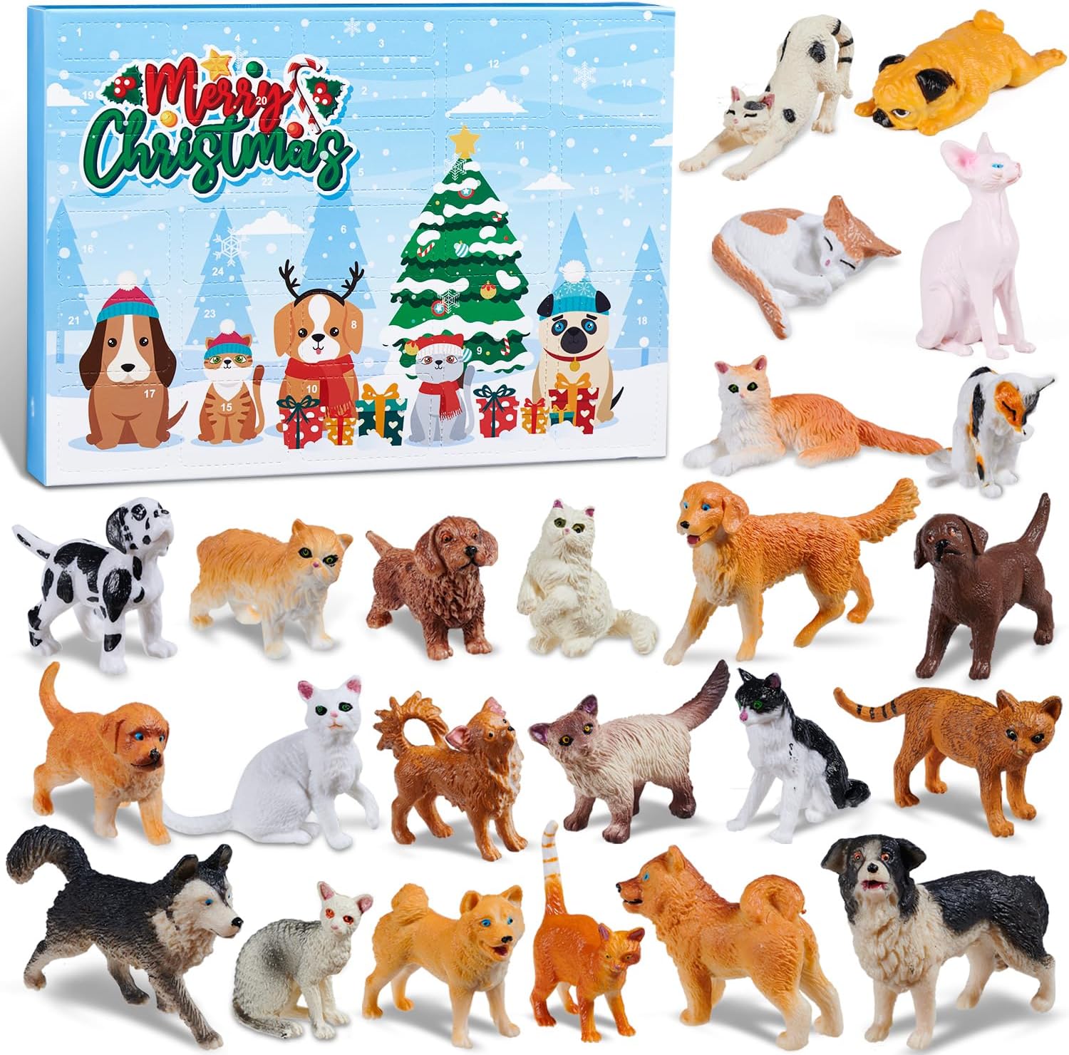 Amazon.com: Animals Advent Calendar 2023, Mini Dog Cat Figurines ...