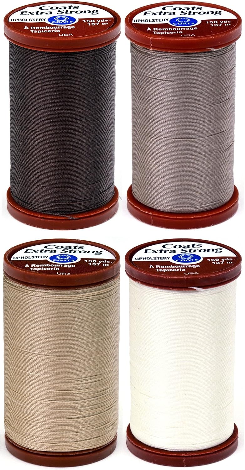 Amazon.com: Paquete de 4 colores de COATS & CLARK hilo de tapicería ...