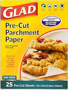 Amazon.com: Glad Pre-Cut Parchment Paper for Baking - Nonstick Sheet ...