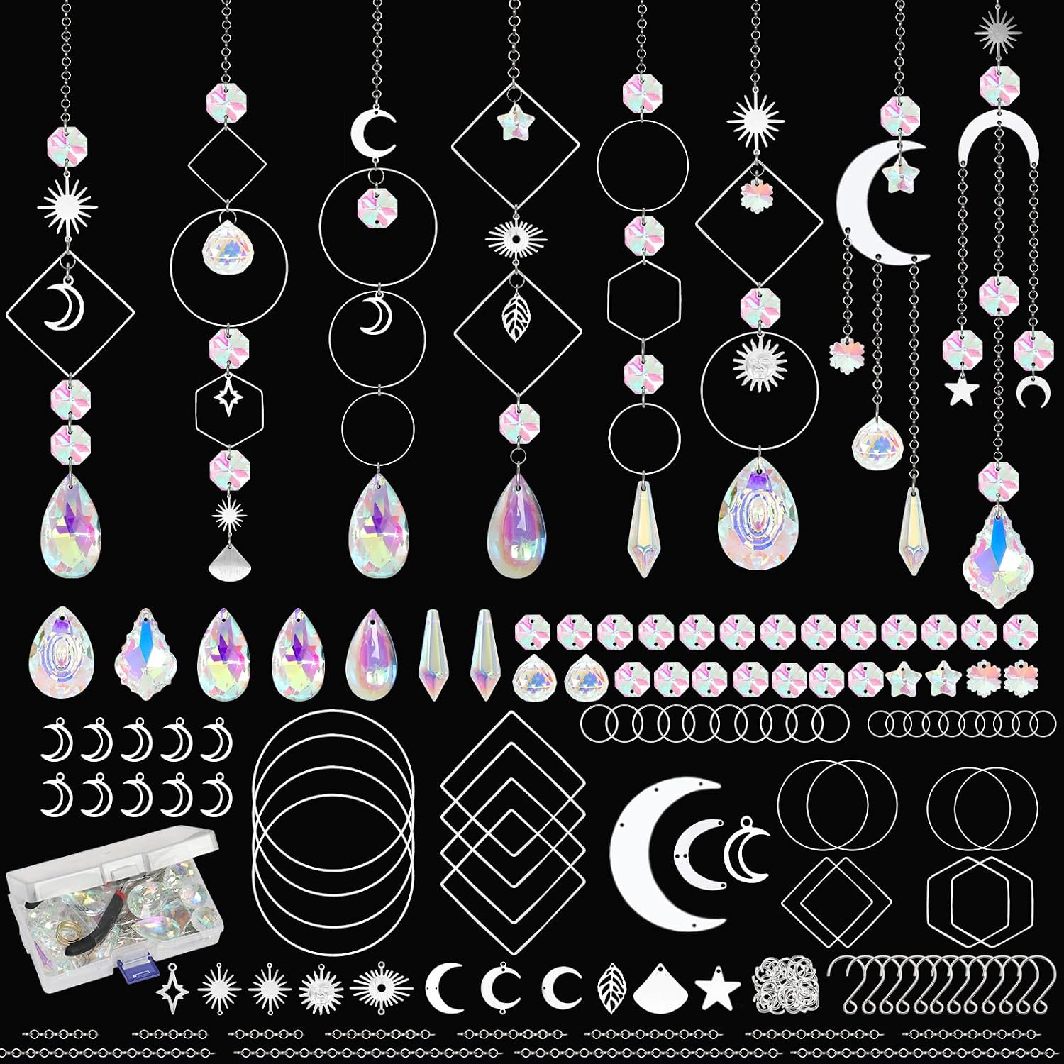 Amazon.com : DEMIUKO DIY Suncatcher Kit 228 PCS Crystal Suncatchers ...