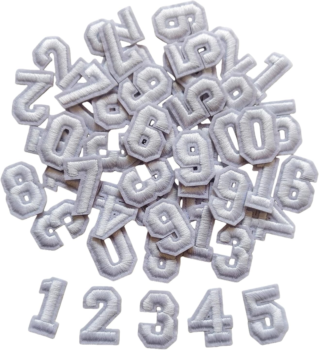 Amazon.com: Zlettery 50pcs Iron on Number Patches 1 inch, 5 Sets of 0-9 ...